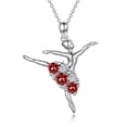 Ballerina Necklace Sterling Silver Dancer Pendant Embellished with ...