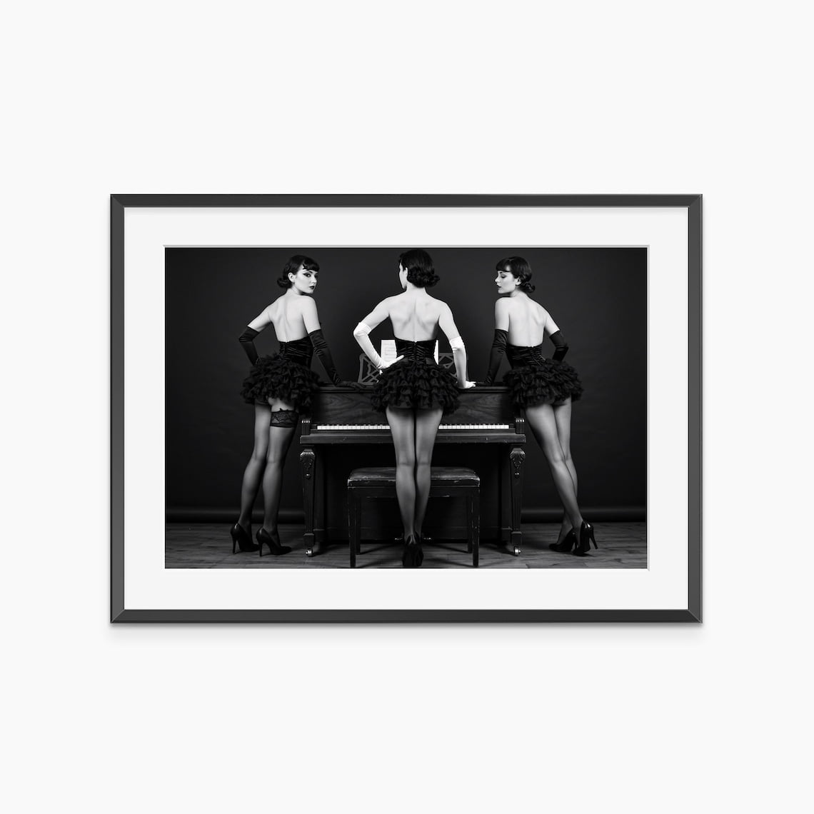 Ballerina Piano Wall Art Music Aesthetic Room Decor Black and White ...