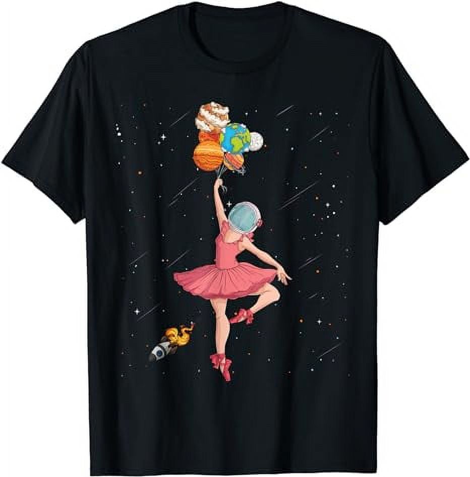 Ballerina Planets Outer Space Astronaut Solar System Girls T-Shirt ...
