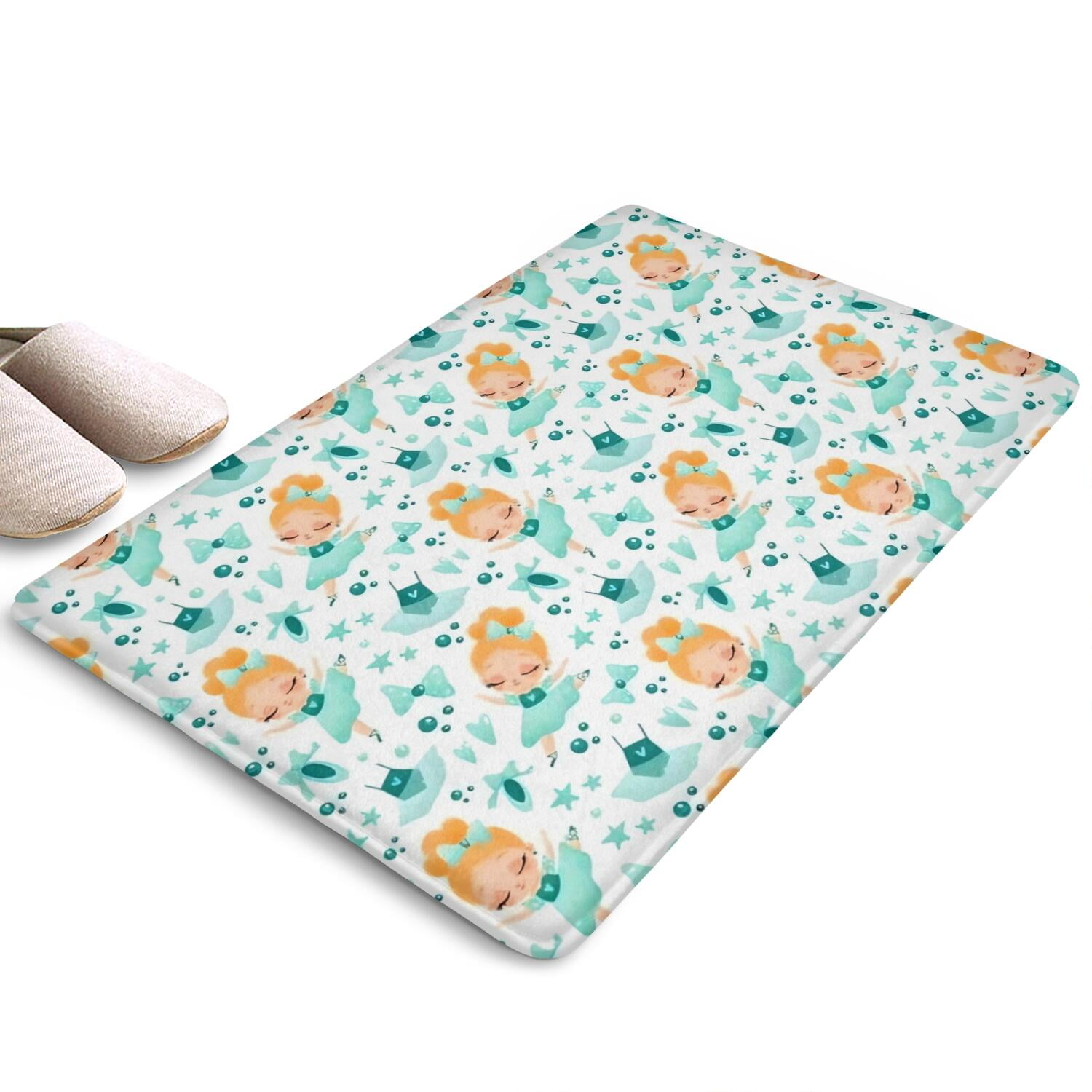 Ballerina Princess Pattern Flannel Non Slip Door Rugs,Washable Door ...