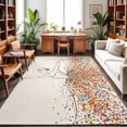 Ballerina Silhouette Washable Area Rug 5 x 7 ft Colorful Splashes Dress ...