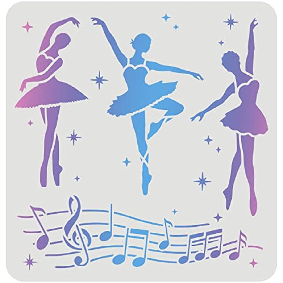 Ballerina Stencil 11.8x11.8inch Ballet Stencil Ballet Dancers Stencils ...