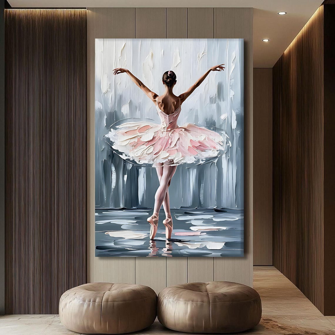 Ballerina Wall Art Ballet Dancer Pink Tutu Girl Room Decor, Unframed ...