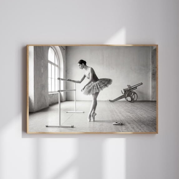 Ballerina Wall Art Black and White Elegant Ballet Dancer Minimalist ...