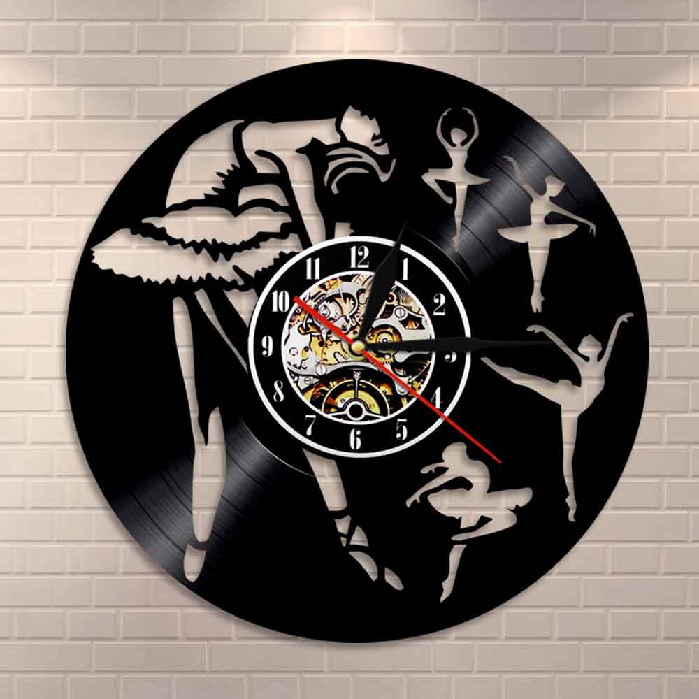 Ballerina Wall Clock Ballet Dancers Vintage Vinyl Record Clock Kids ...