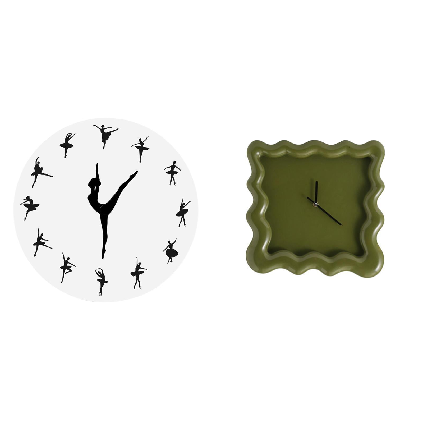 Ballerina Wall Clock Dancing Decor Silent Movement Square Shape ...