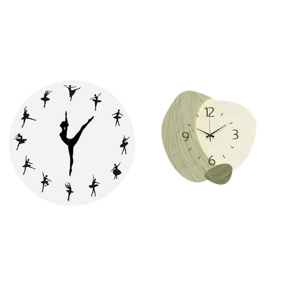Ballerina Wall Clock Dancing Hanging Decor Clock Silent Mute Timepiece with Sturdy Material for ...