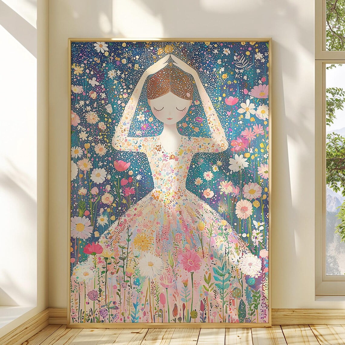 Ballerina Wildflower Art Print, Whimsical Girls Bedroom Decor, Unframed ...
