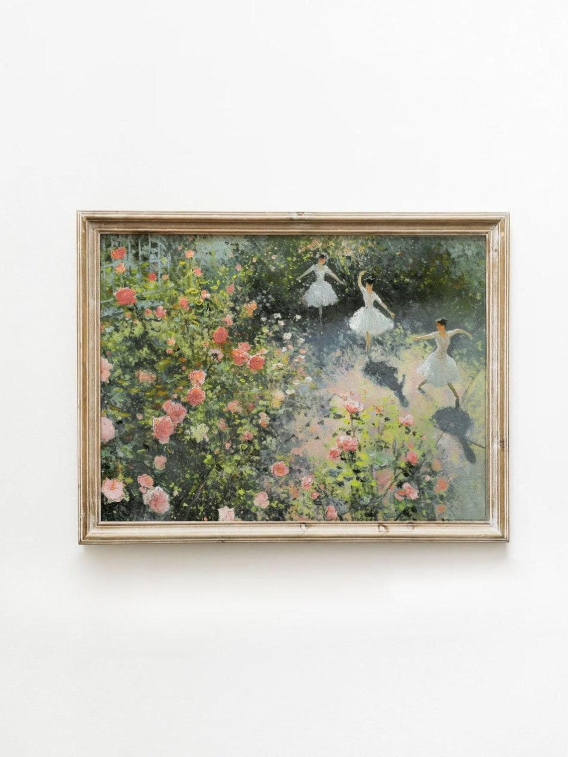 Ballerinas Dancing in Garden Elegant Vintage Coquette Ballet Wall Art ...