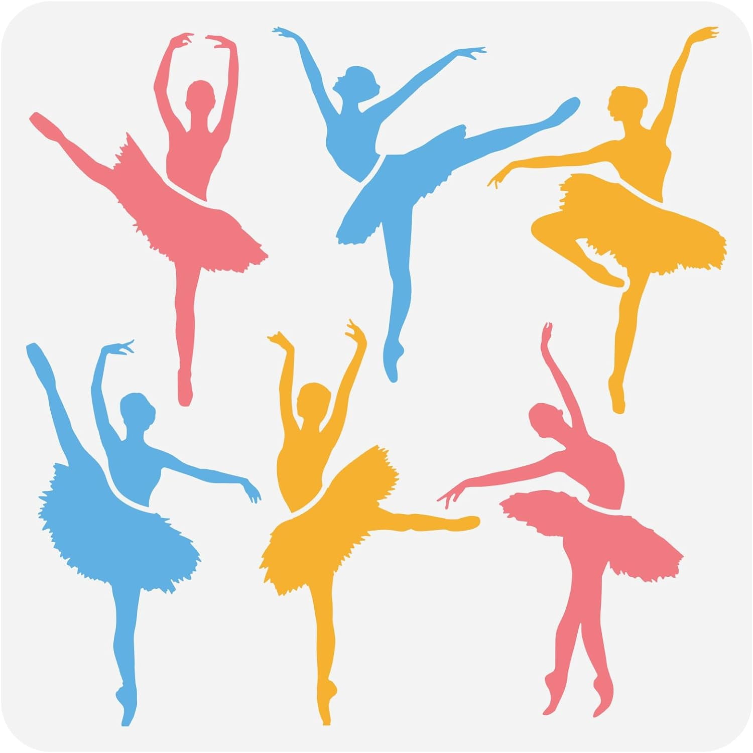 Ballerinas Stencil 11.8x11.8 inch Dance Ballerina Silhouette Painting ...