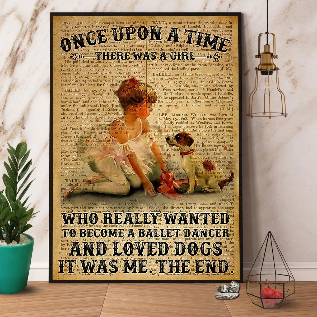 Ballet A Girl Who Wanted To Become A Ballet Dancer And Loved Dogs Satin ...