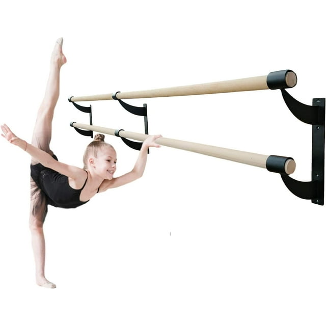 Ballet Barre 6 FT Long Double Bar Black 2.0” Diameter - Fixed Height ...