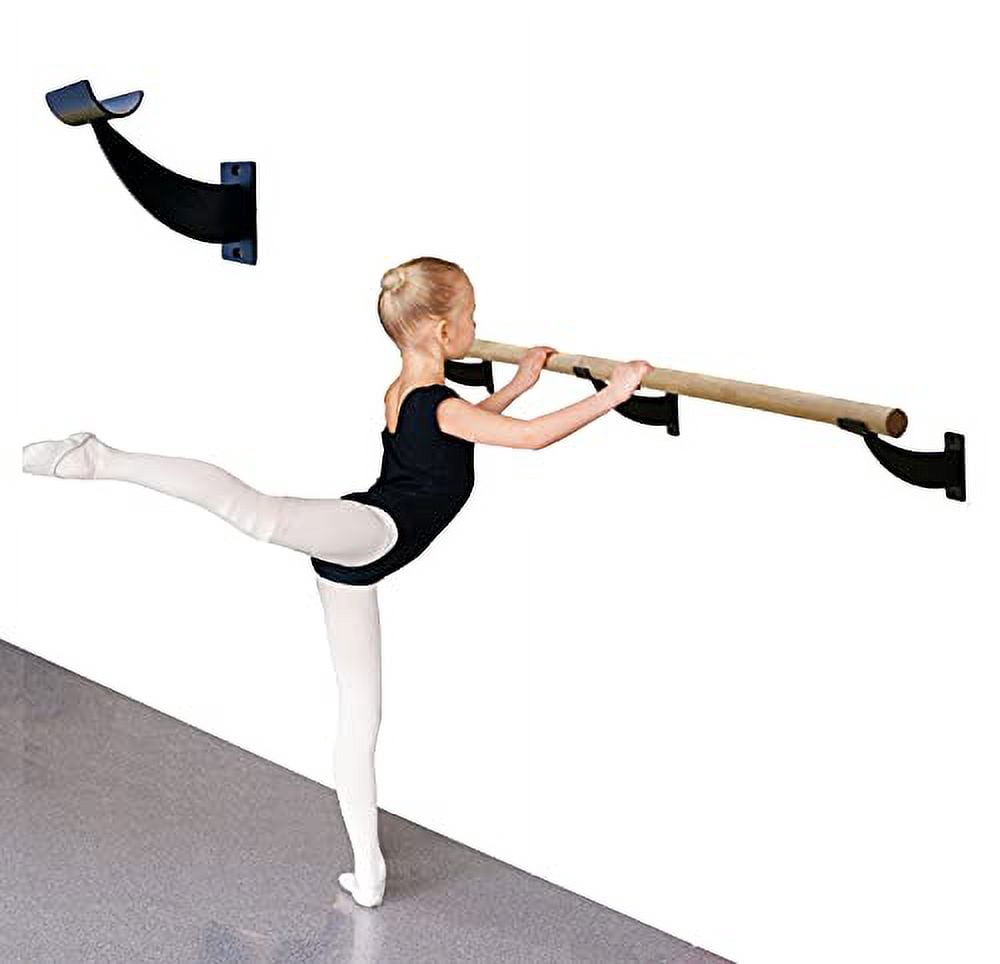 Ballet Barre Single Bar 8 FT Long 2.0” Diameter Black, Kids and Adults | Open Bracket Wall ...