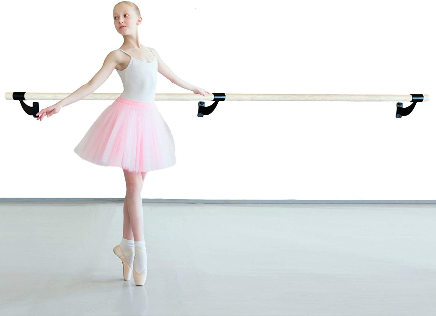 Ballet Barre Wall Mounted 3 FT Long Single Bar Black 2.0” Diameter ...