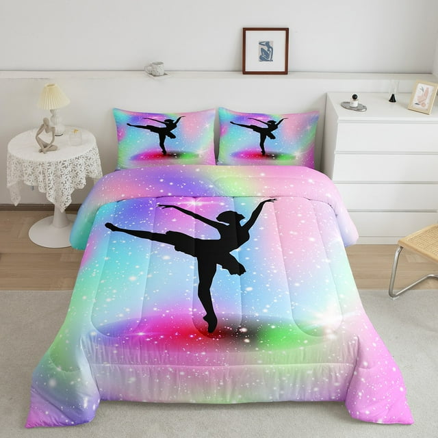 Ballet Bedding Sets For Girls, Dancing Ballerina Comforter Set Twin ...