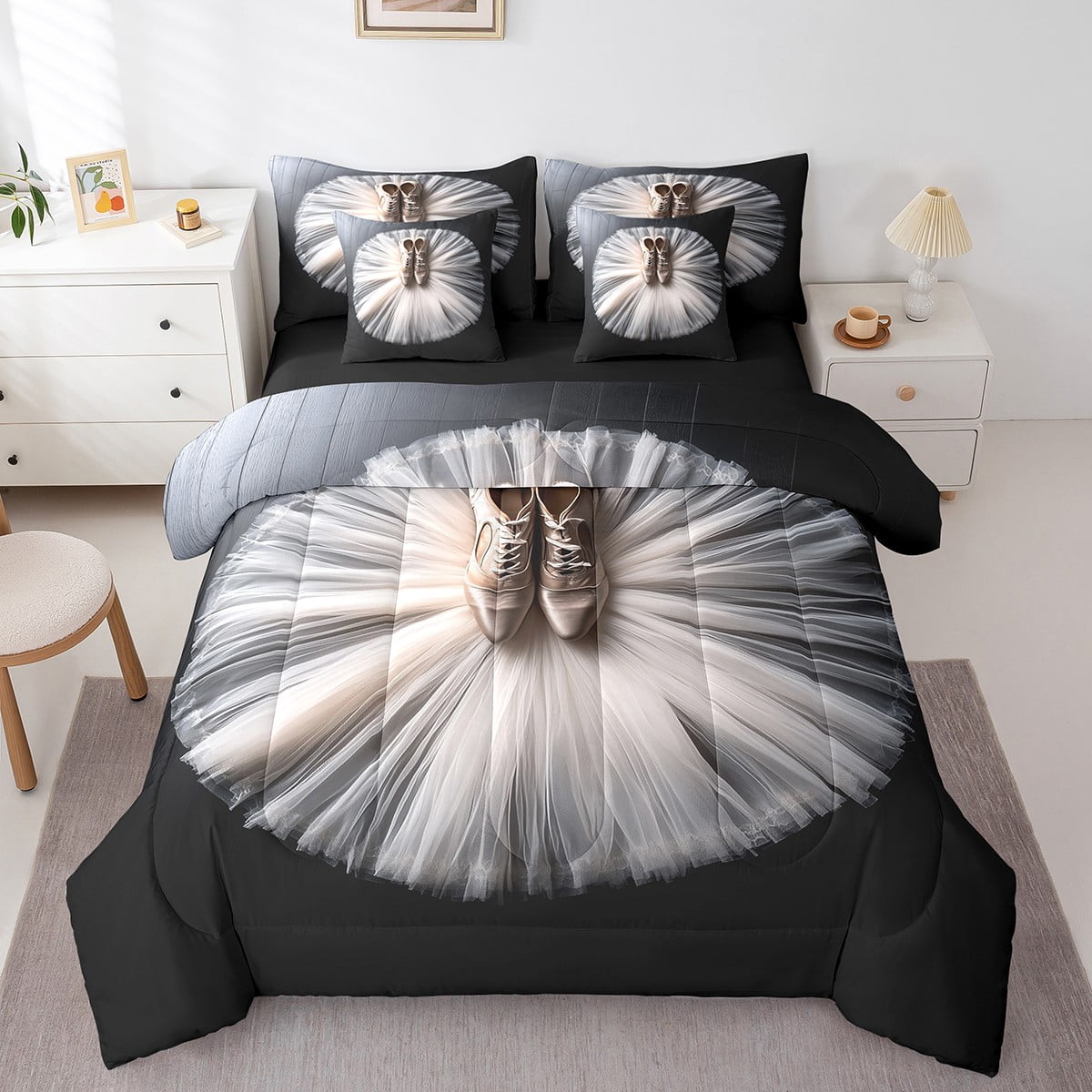 Ballet Dance Bed in a Bag King Size Comforter Set 7 Pieces,Ballerina ...