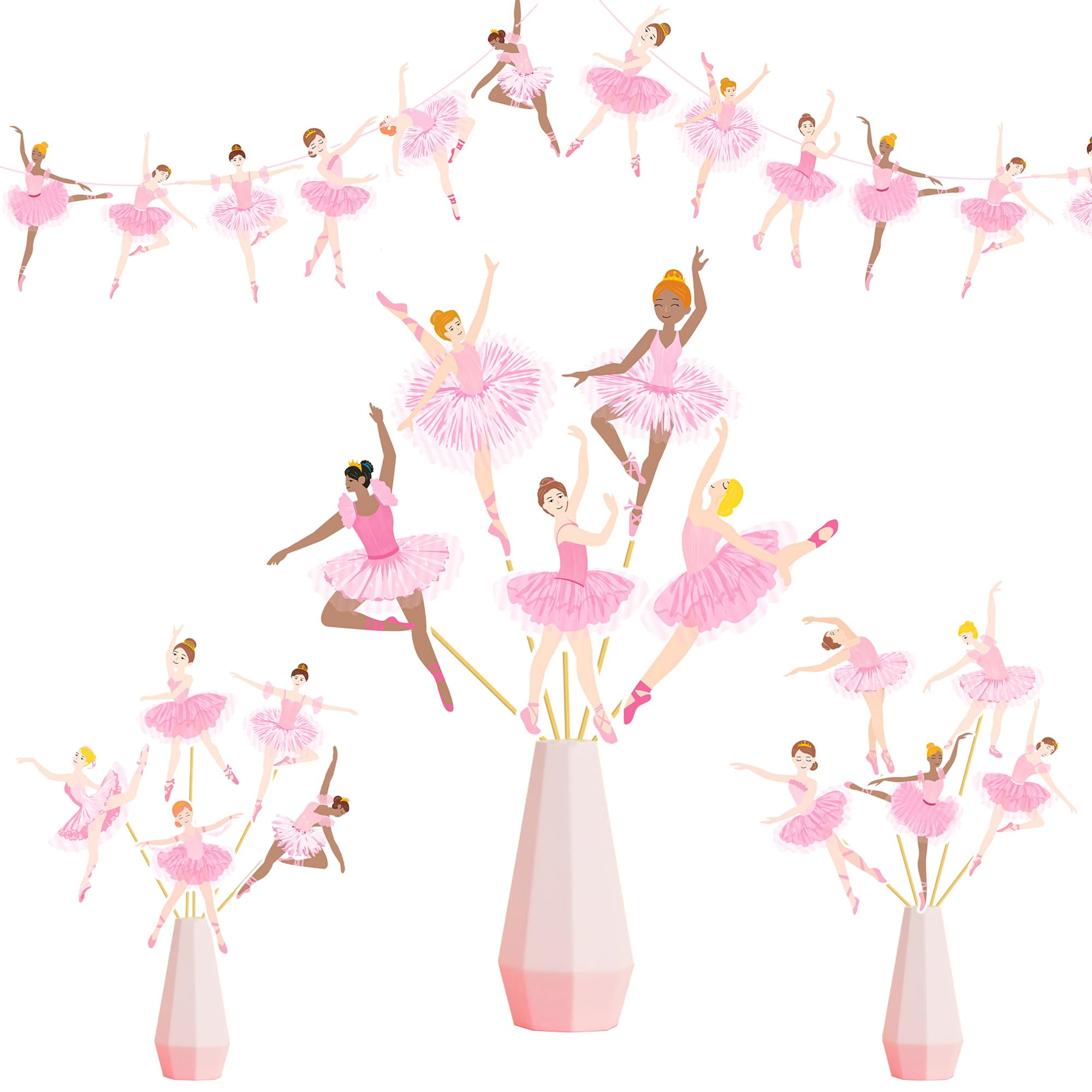Ballet Dance Centerpiece Sticks Ballerina Birthday AFN1Party ...