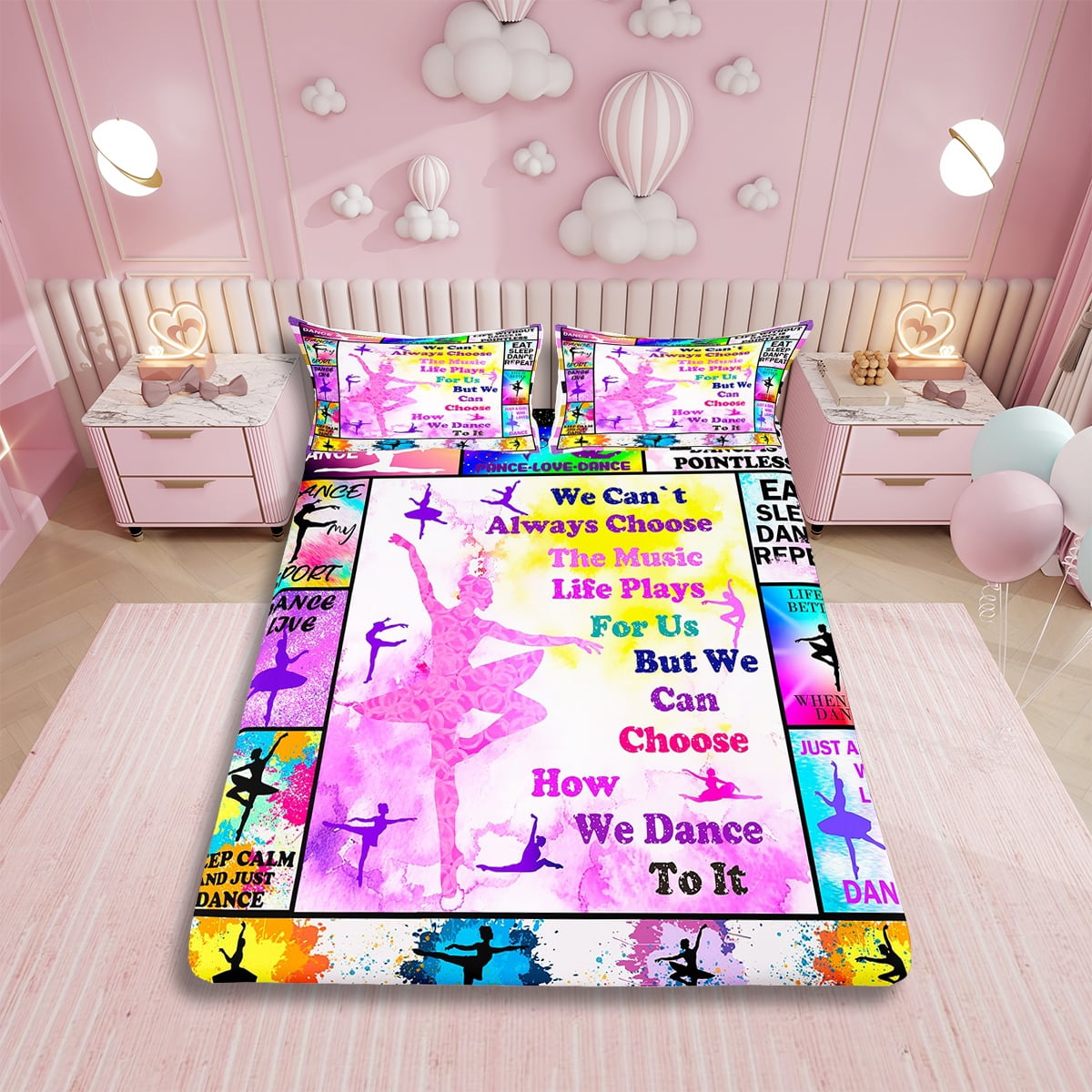 Ballet Dance Sheet Set Queen Size, Ballet Princess Dancer Sheets ...