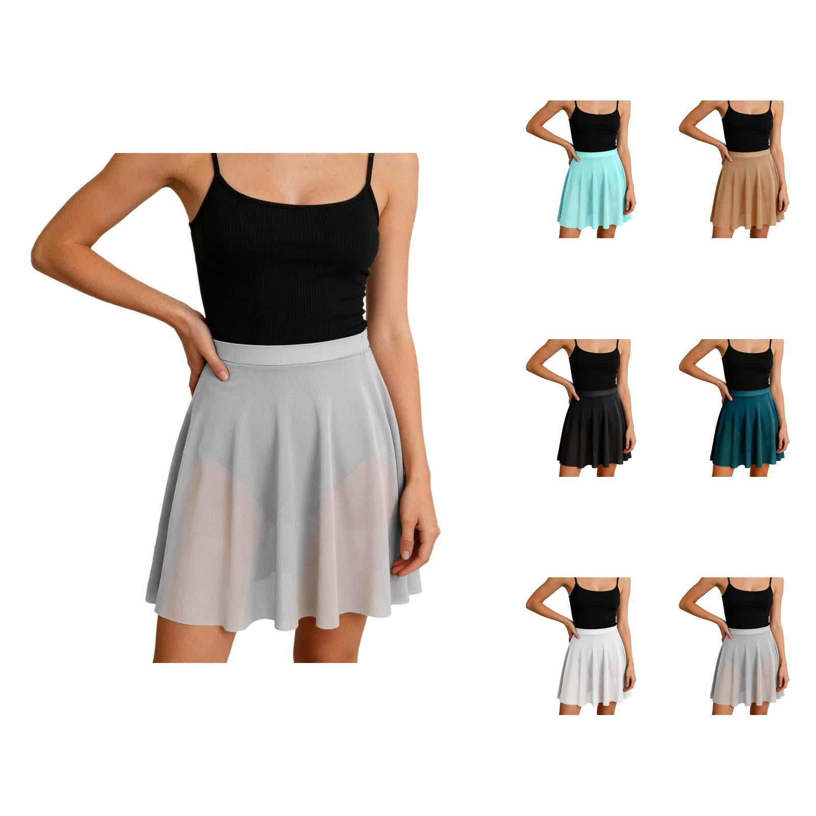 Ballet Dance Skirt for Women Semi See through Mesh A Line Short Tutu ...