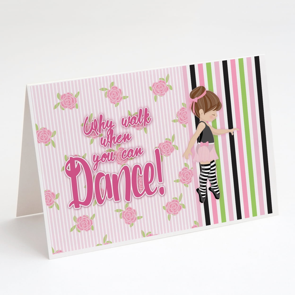 Ballet Dance Stripes Brunette Greeting Cards and Envelopes Pack of 8 ...
