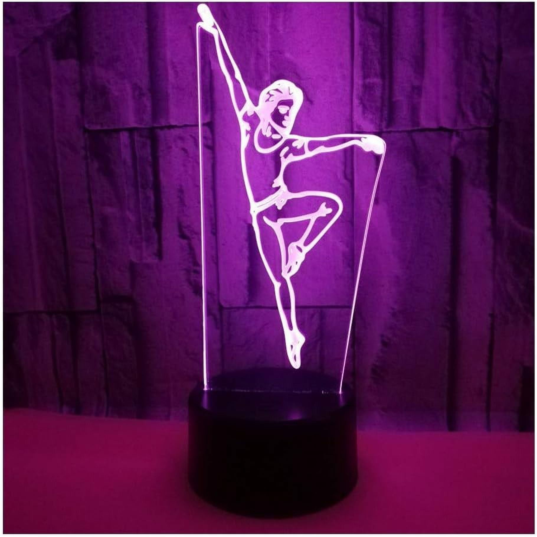 Ballet Dance Toys 3D Illusion Night Light Lamp, Creative RGB Led ...