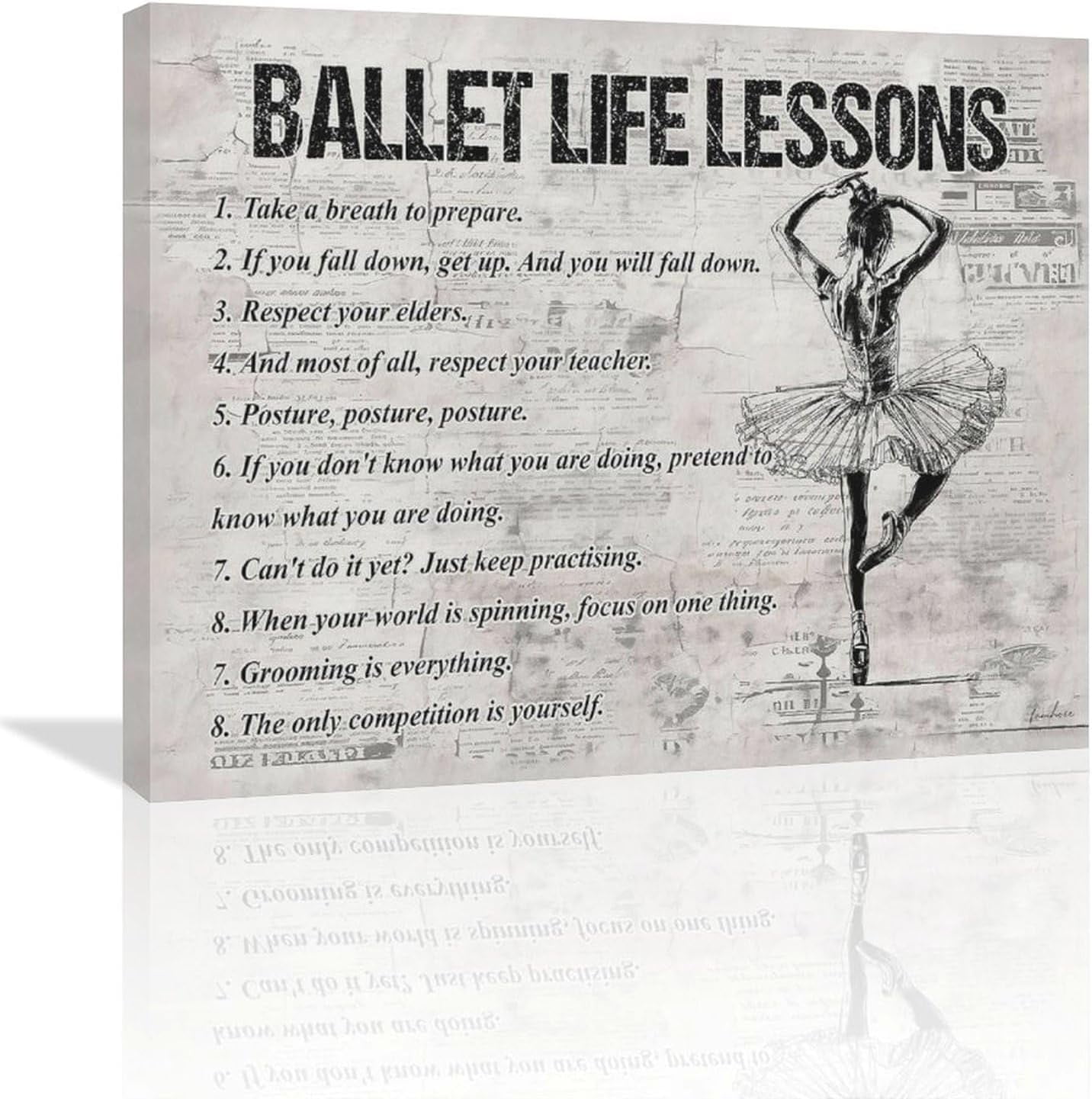 Ballet Dance Wall Art Ballet Life Lessons Wall Decor Ballet Sign Retro ...