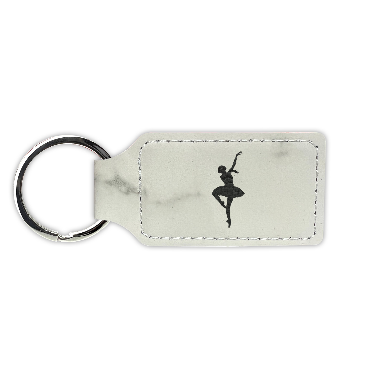 Ballet Dancer Ballerina Keychain Leatherette Rectangle - Laser Engraved ...