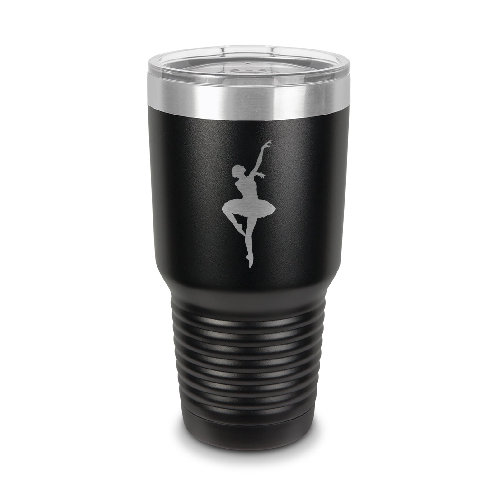 Ballet Dancer Ballerina Tumbler 30 oz - Laser Engraved w/ Clear Lid ...