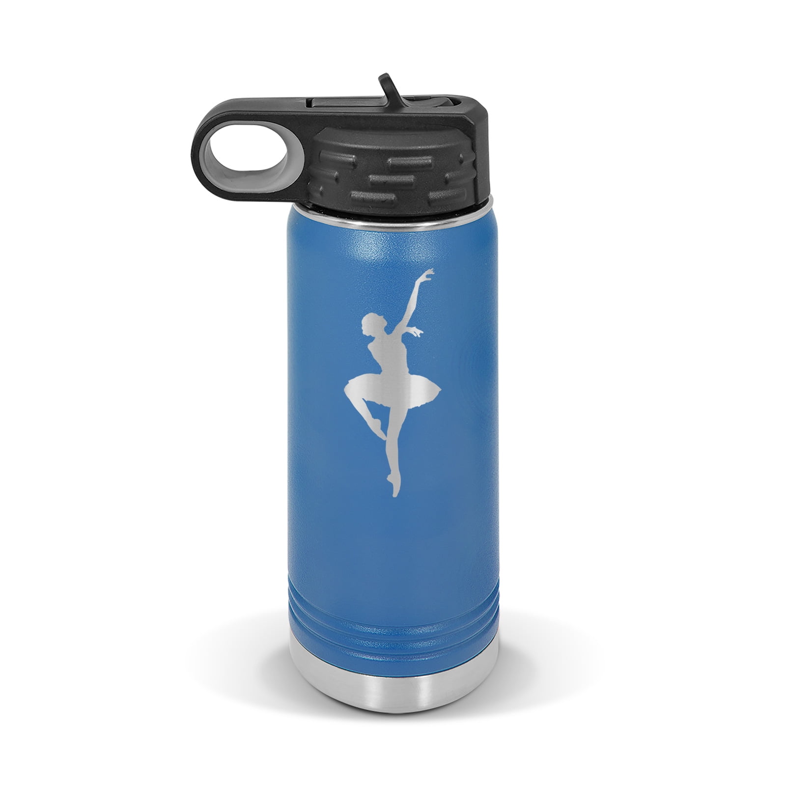 Ballet Dancer Ballerina Water Bottle 20 oz - Laser Engraved w/ Flip Top ...