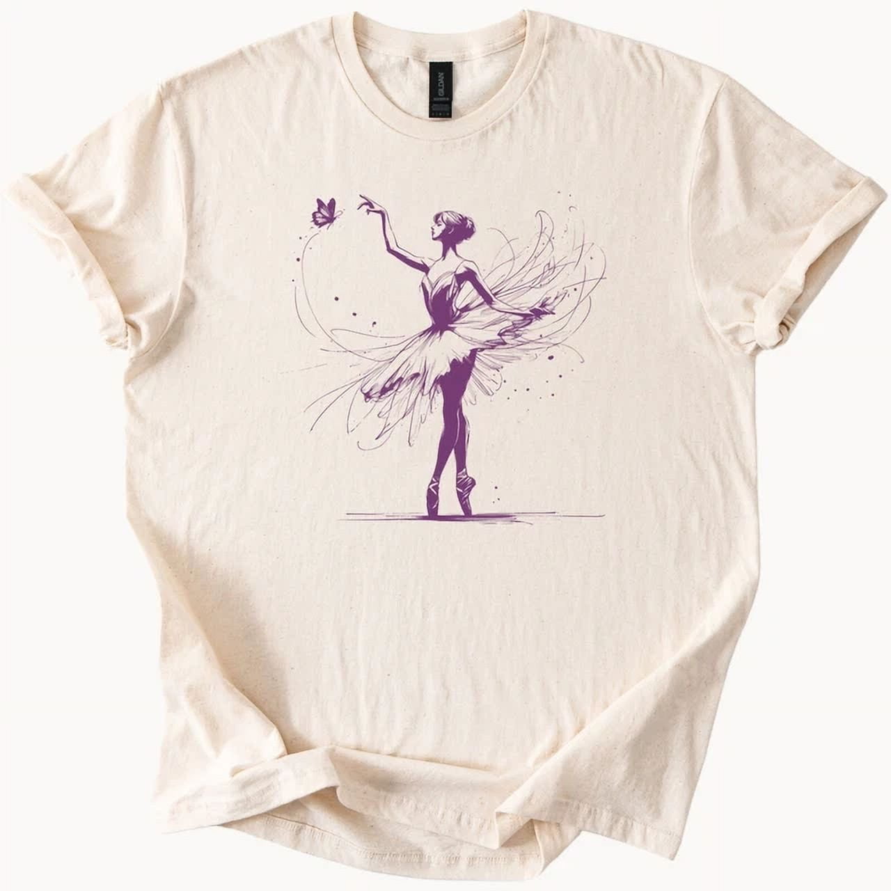 Ballet Dancer Butterfly Graphic T Shirt Artistic Dance Tee - Walmart.com