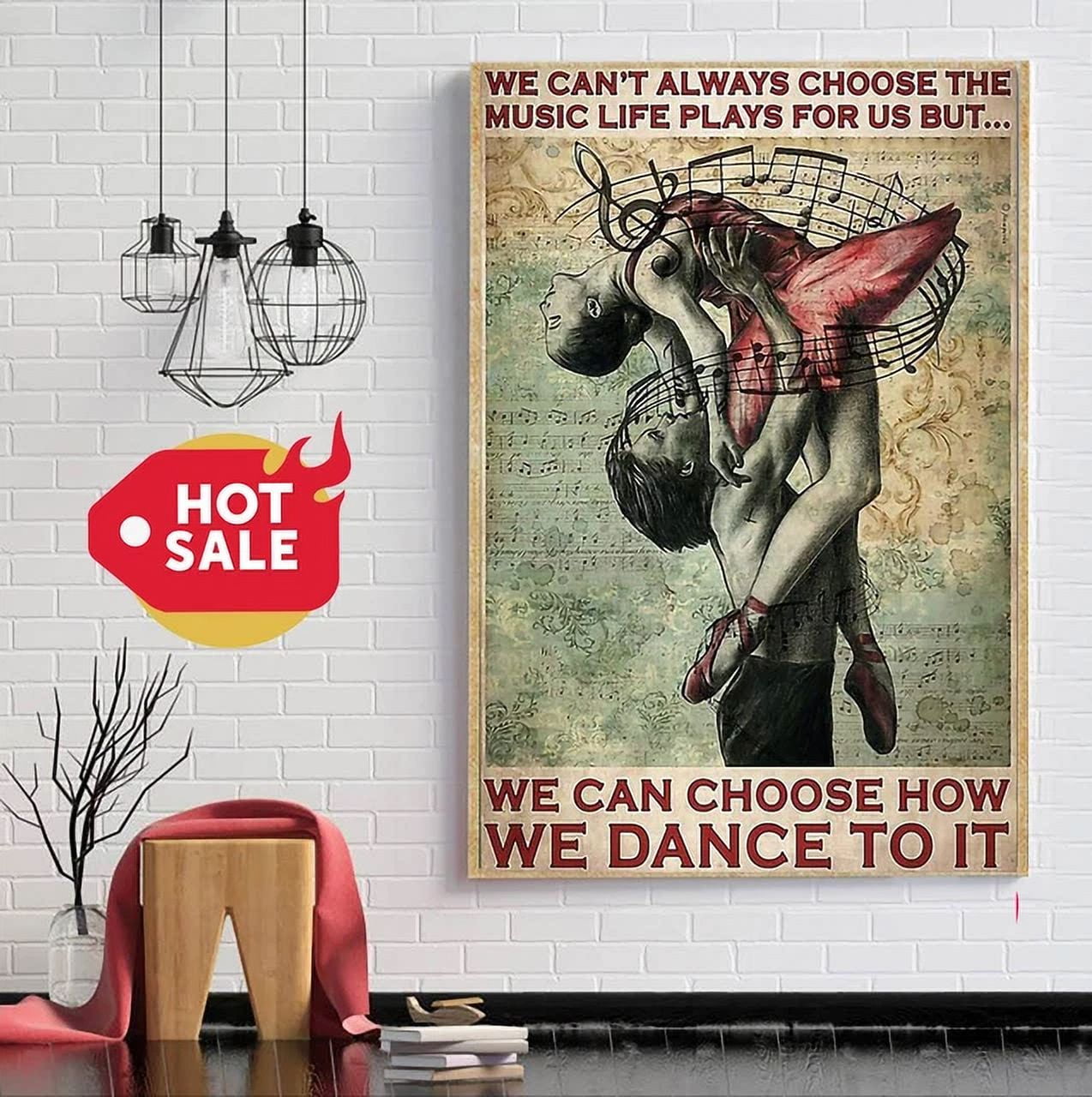 Ballet Dancer Couple We Can'T Choose The Music Life Print Poster Home Decor, Vintage Art Print ...