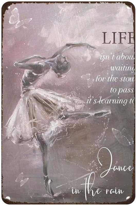 Ballet Dancer Learning To Dance In The Rain Retro Metal Tin Sign Wall ...
