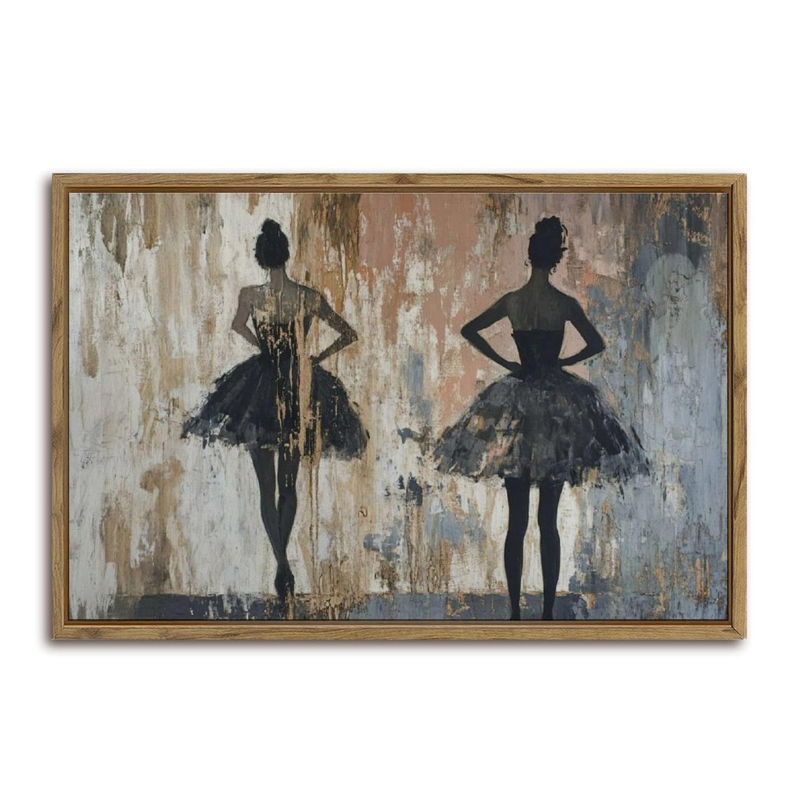 Ballet Dancer Silhouette Art Horizontal Canvas Wall Art with ...