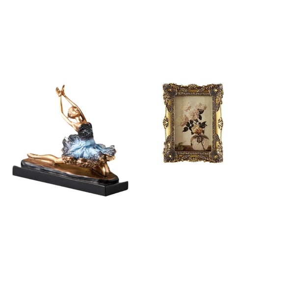 Ballet Dancer Statue Ballerina Girls Figurine Picture Frame Resin ...