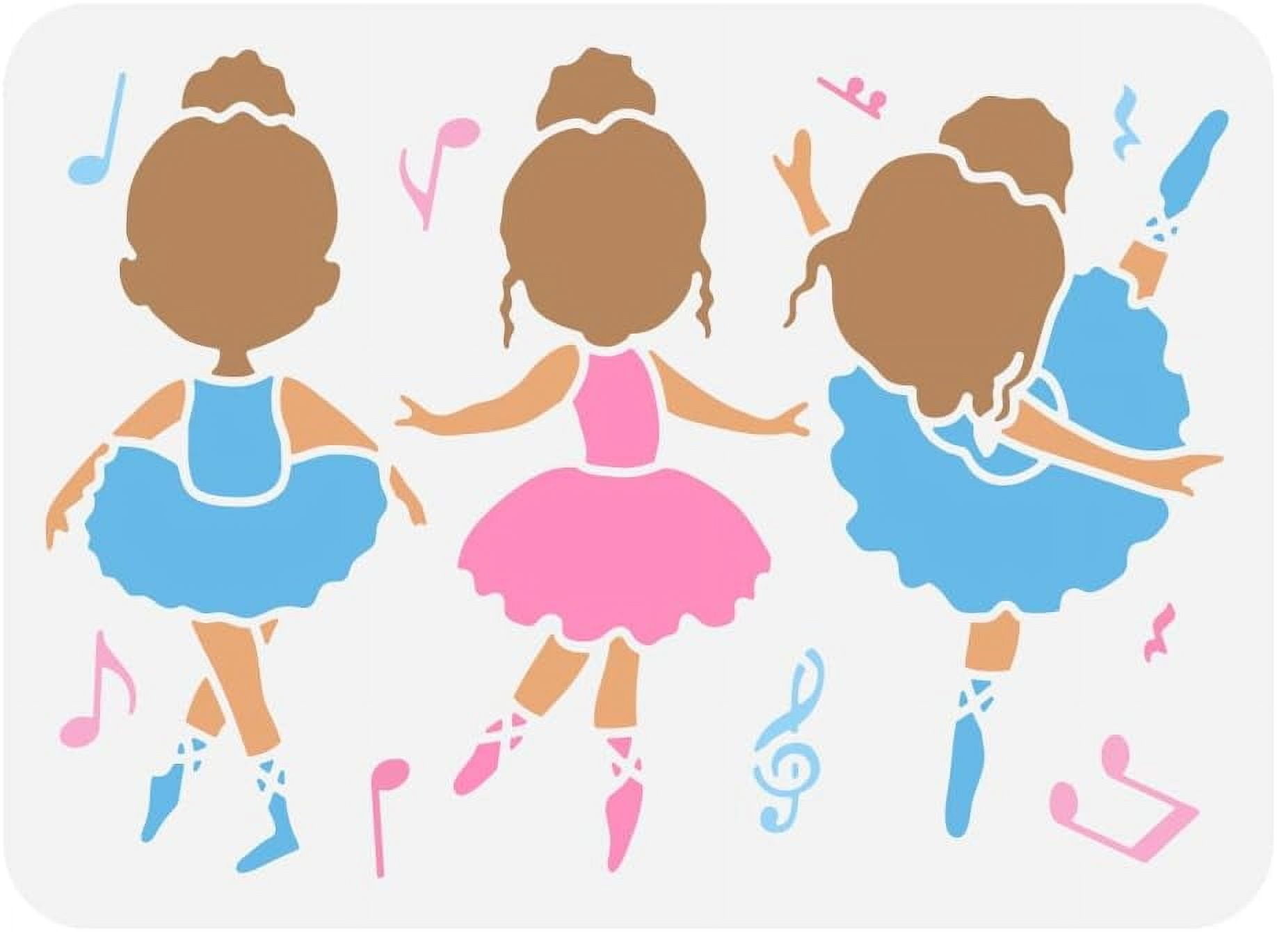 Ballet Dancer Stencil for Painting 8.3x11.7 inch Reusable Little Girl ...