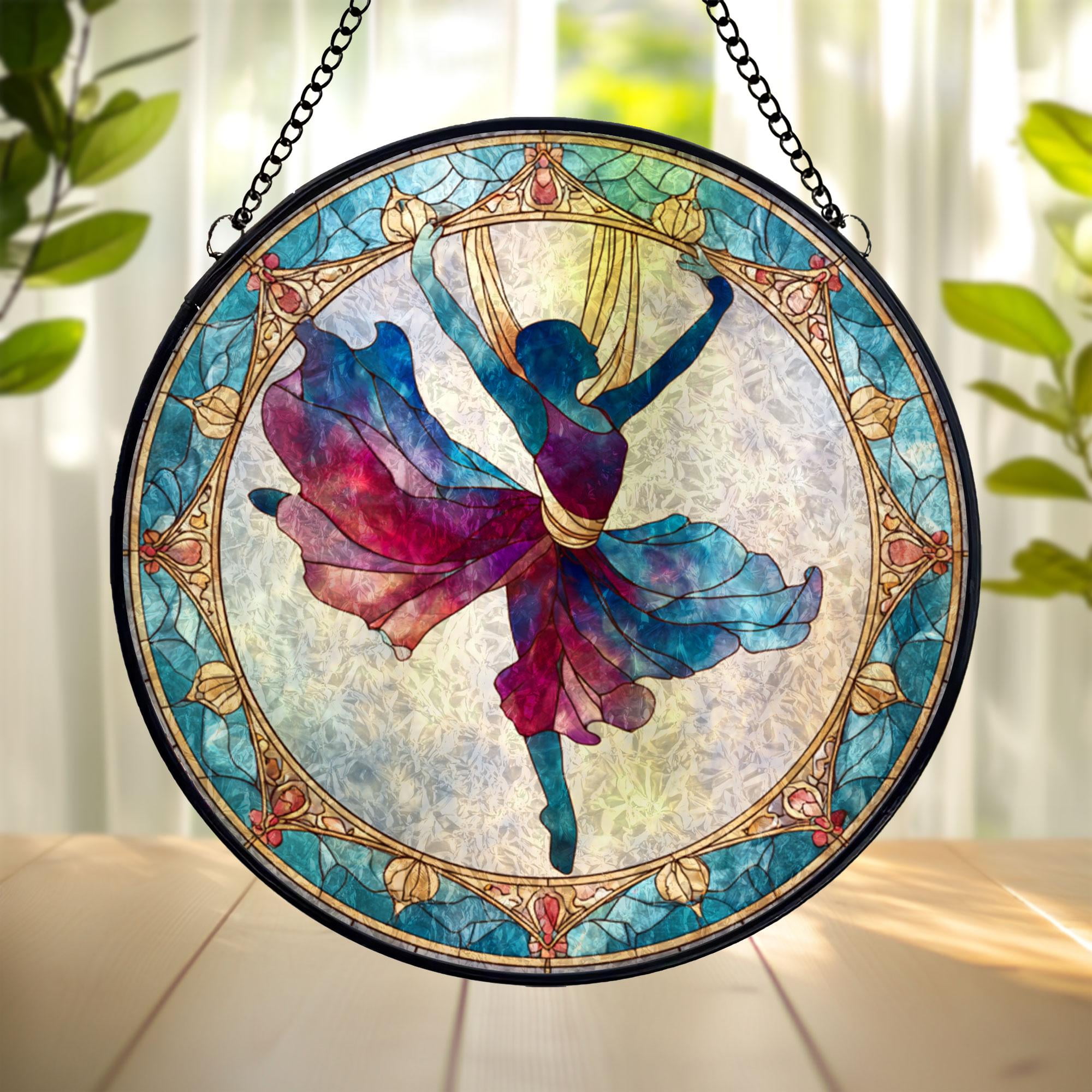 Ballet Dancer Suncatcher, Stained Glass Style Acrylic Window Hanging ...