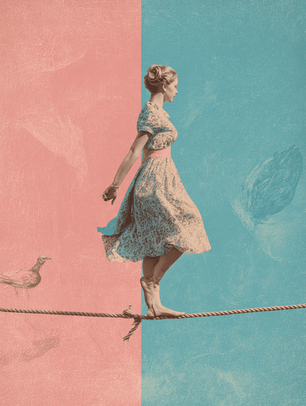 Ballet Dancer Tightrope Walking Canvas Print Home Studio Wall Decor ...