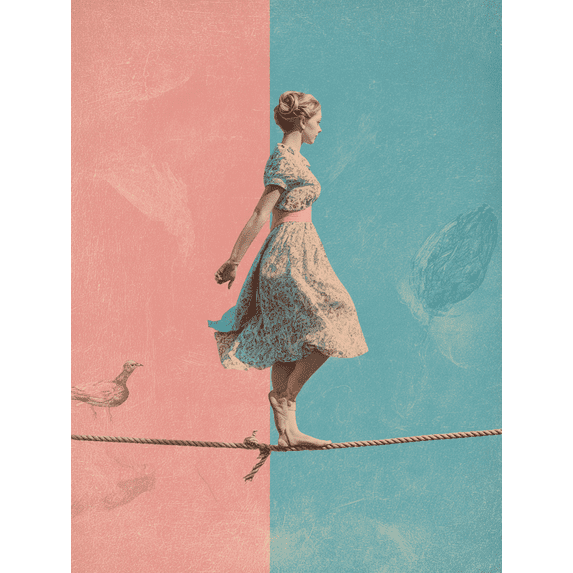 Ballet Dancer Tightrope Walking Canvas Print Home Studio Wall Decor ...