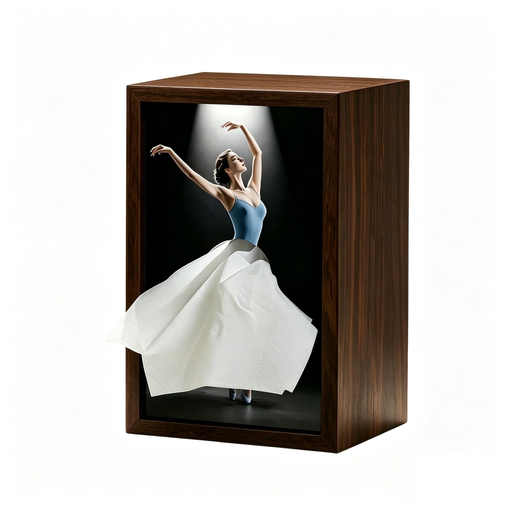 Ballet Dancer Tissue Box, Ballerina Wood Skirt Napkin Dispenser ...