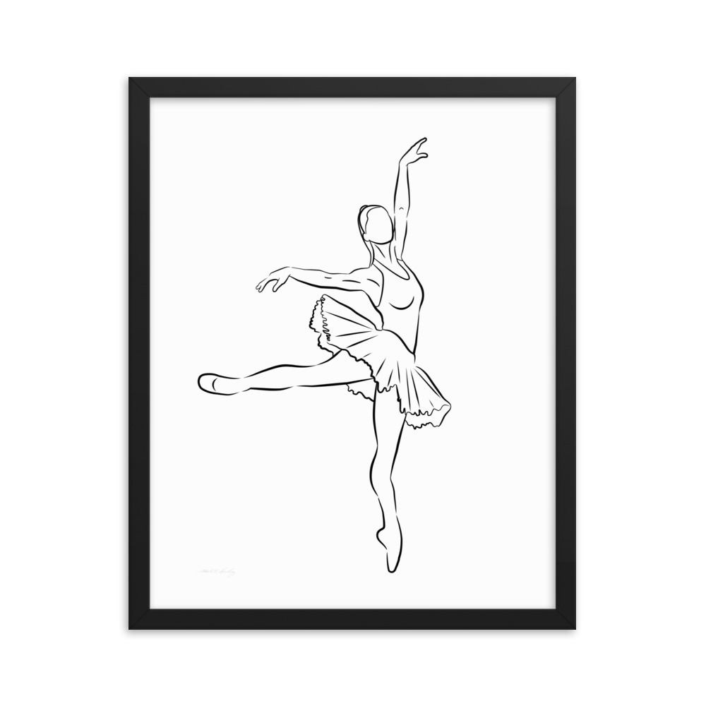 Ballet Dancer at Practice (16″×20″) | Black Frame | Mark Hailey Art ...