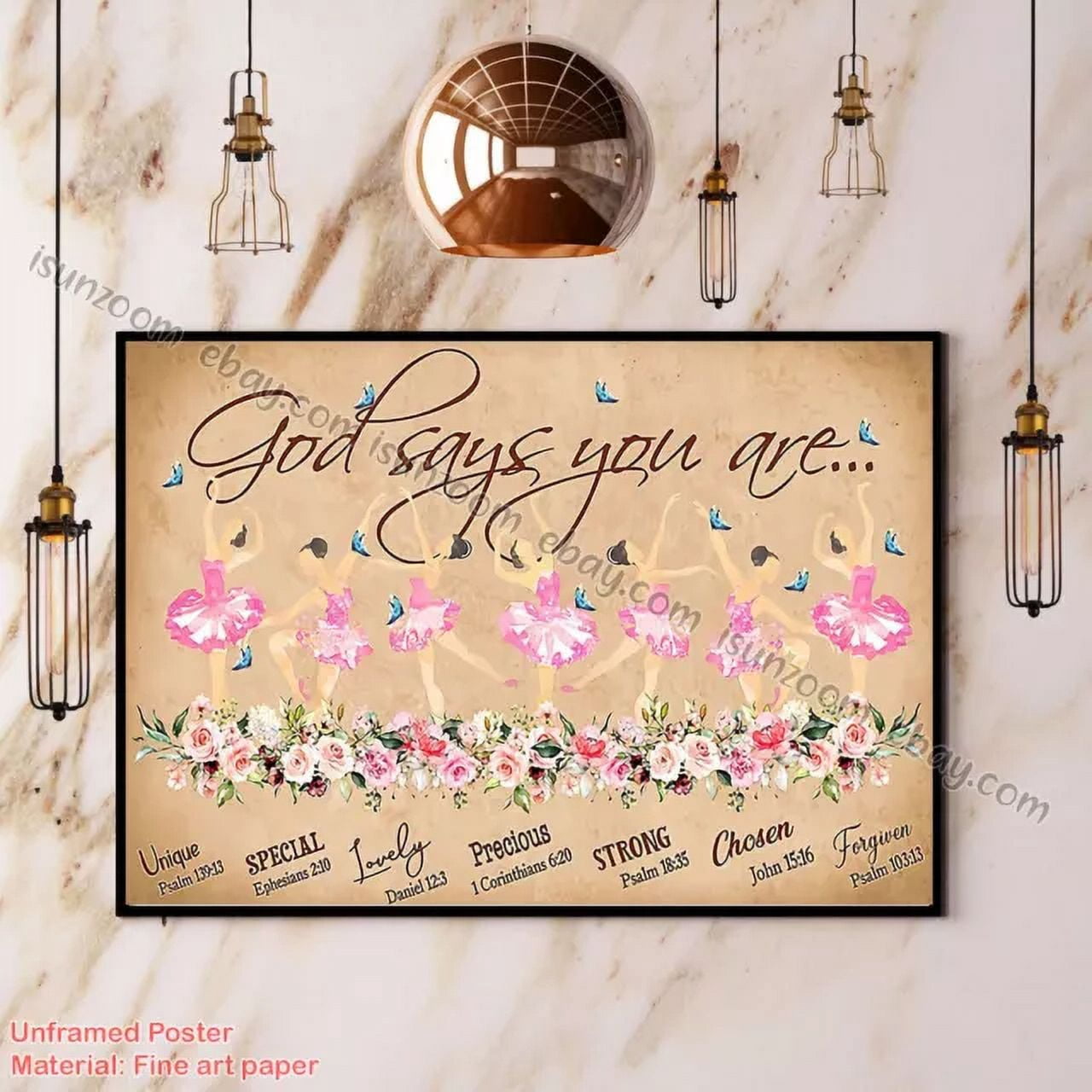 Ballet Dancers God Says You Are Unique Special Lovely Paper Poster No W ...
