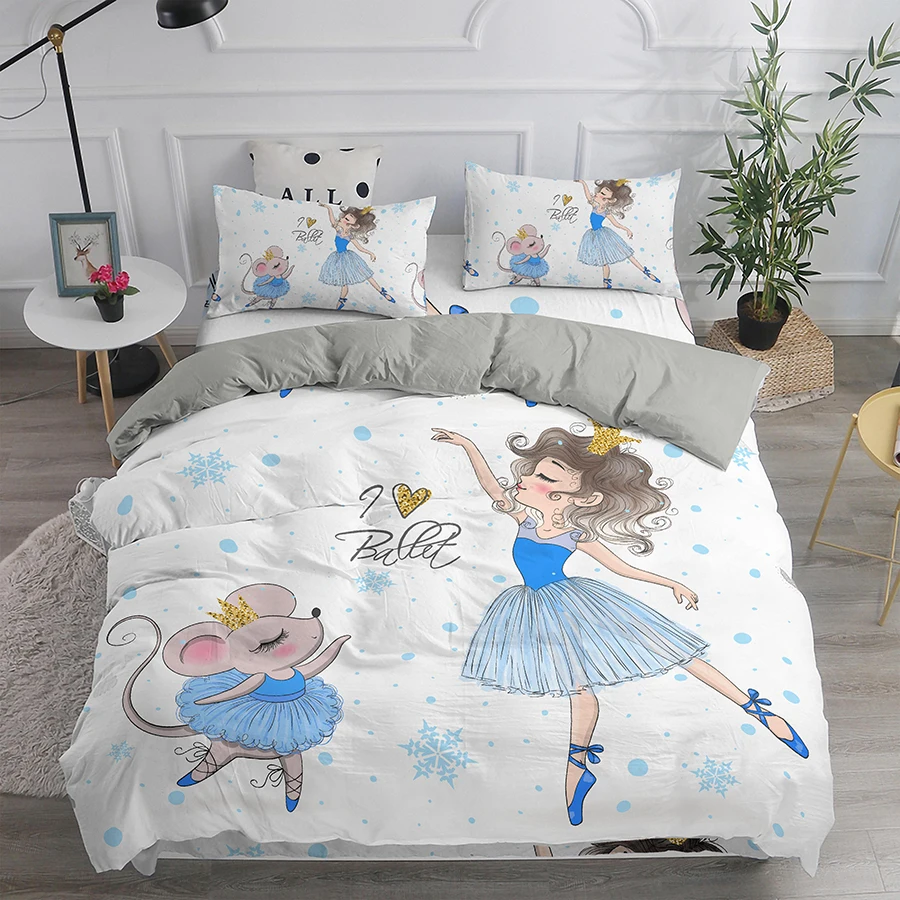 Ballet Dancing Duvet Cover Lovely Little Ballerinas Girl Bedding Set ...