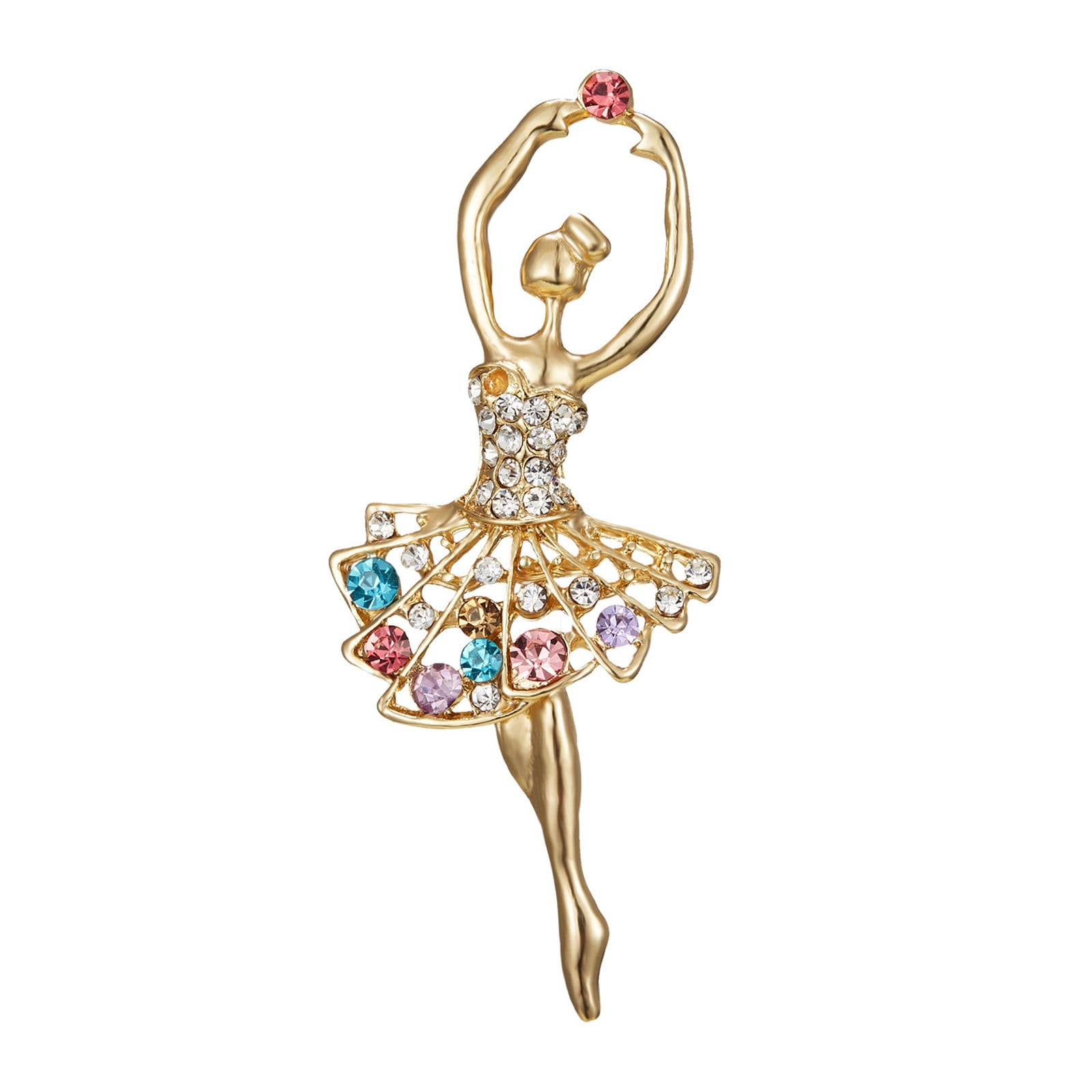 Ballet Dancing Girl Brooch Elegant Dance Skirt Pin Ladies Anti-Lighting ...