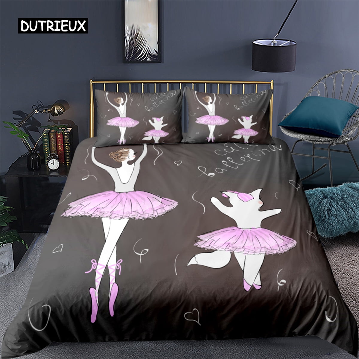 Ballet Dancing Girls Duvet Cover Lovely Little Ballerinas Girl Bedding ...