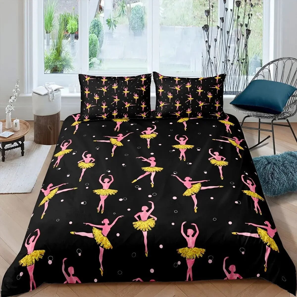 Ballet Duvet Cover Galaxy Ballet Dance Bedding Set Glitter Graceful ...