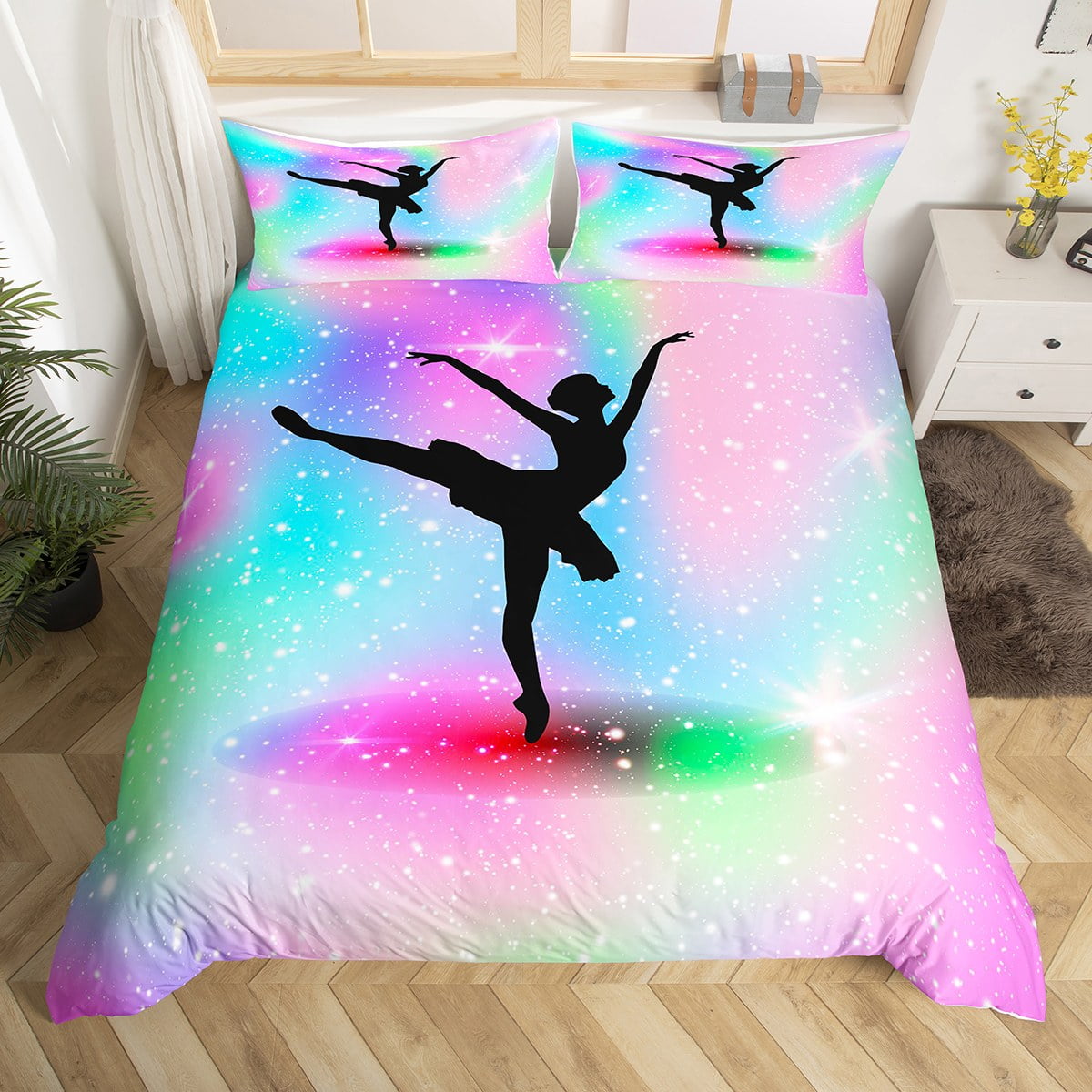 Ballet Duvet Cover For Girls, Dancing Ballerina Bedding Set Full Size ...
