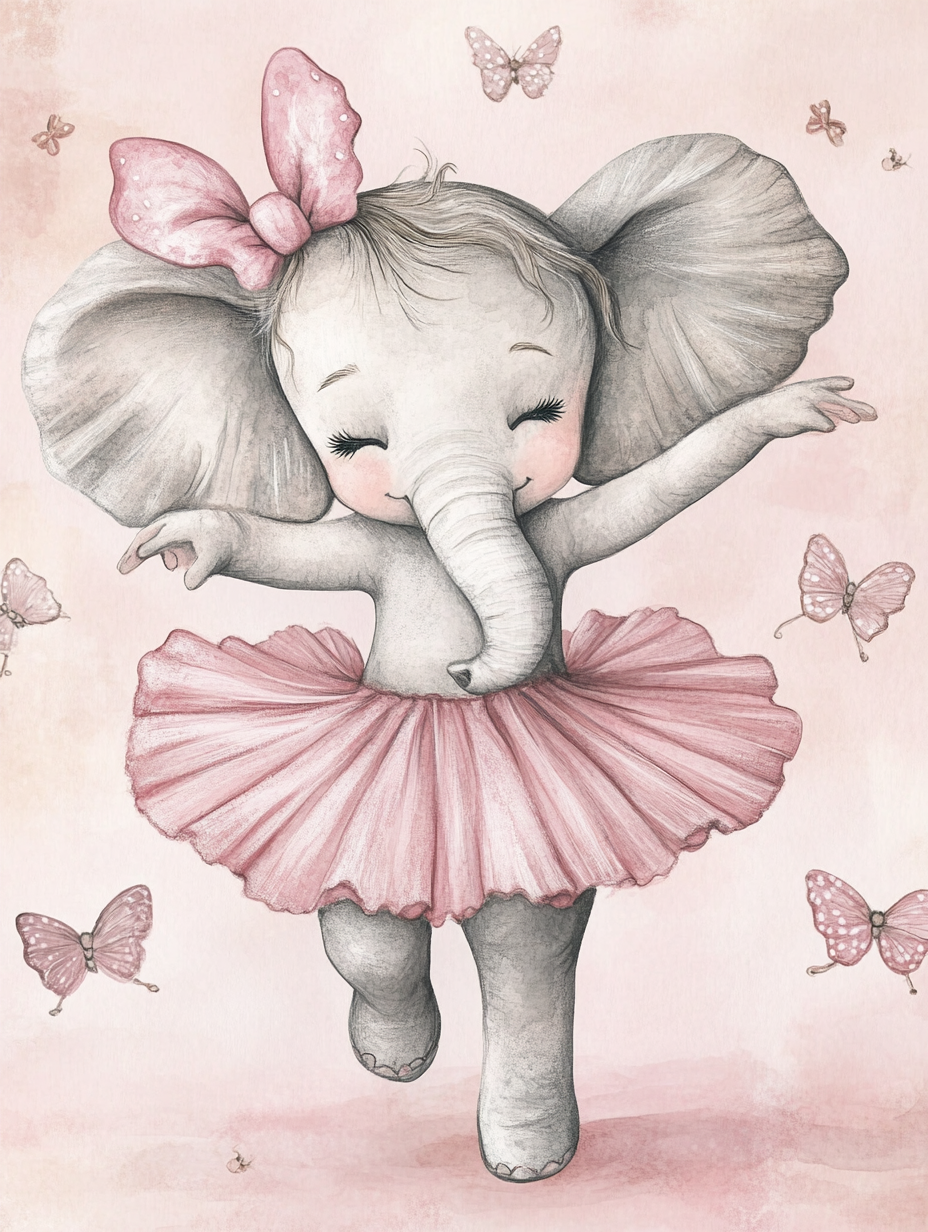 Ballet Elephant Canvas Painting/Wall Art Perfect for Bedroom Nursery ...