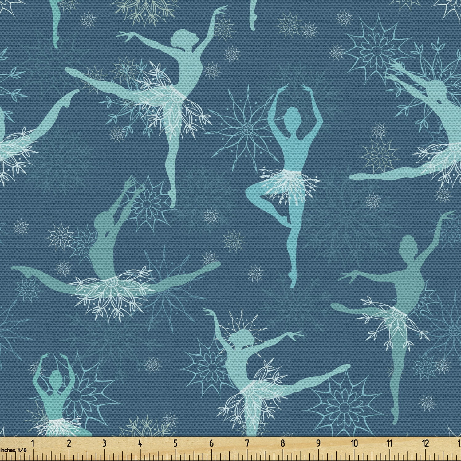 Ambesonne Ballet Fabric by the Yard Upholstery, Snowflake Ballerina ...