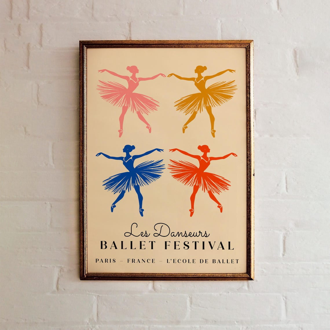 Ballet Festival Colorful Retro Dance Art Poster, Unframed Canvas ...