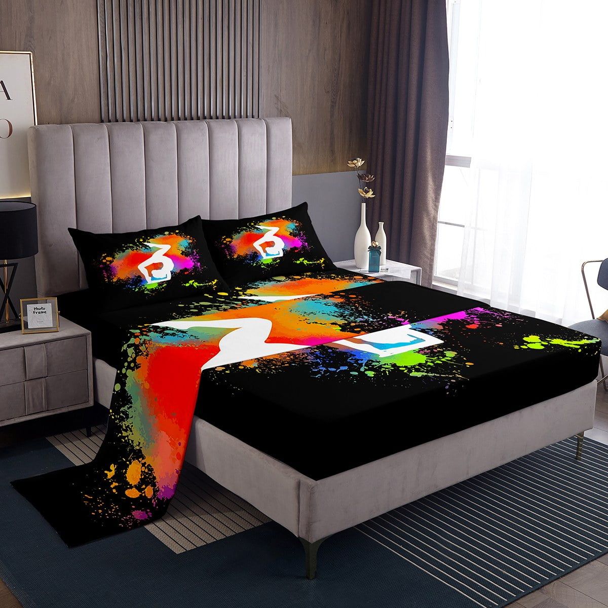 Ballet Fitted Sheet King,Ballet Dancer Ballerina Sheets,Watercolor Tie ...